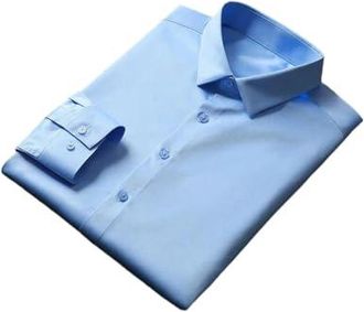 Generic Chemises d&eacute;contract&eacute;es &agrave; manches longues pour homme - Chemises &agrave; boutons - Style classique - Pour le bureau et le travail, bleu clair, 3XL