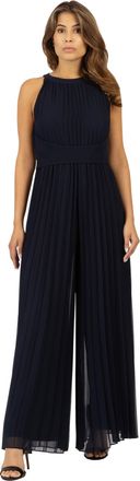 Apart Fashion APART Plisseeoverall aus leicht k&ouml;rnigem, plissierten Chiffon mit Plisseefalten, Nachtblau, 42