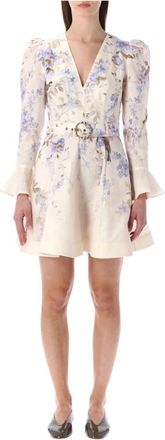 Zimmermann Femme, Robes, Multicolore, Taille: 40 FR Luna Plunge Mini Dress