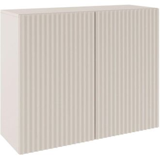 Selsey Selsey SUNDS - Buffet avec façades à lamelles rainurées, 2 portes, beige cachemire, 100 cm