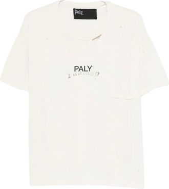 Paly Hollywood Homme, Tops, Blanc, Taille: 2XL T-Shirt Col Rond