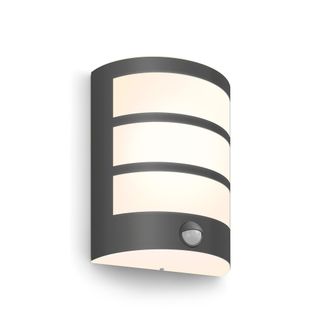 Philips myGarden LED Python Wandau&szlig;enleuchte mit Bewegungsmelder, 6W, warmwei&szlig;es Licht 2.700K, 600lm, IP44 Schutzklasse, integriertes Leuchtmittel, Anthrazit