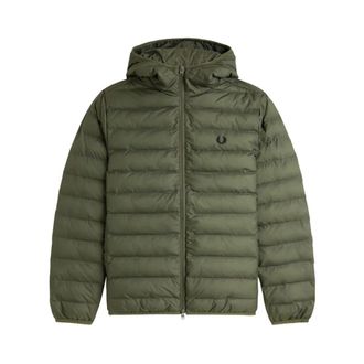 Fred Perry Homme, Vestes, Vert, Taille: L Veste Isol&eacute;e &agrave; Capuche