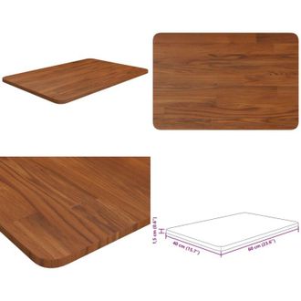 vidaXL Waschtischplatte Dunkelbraun 60x40x1,5 cm Massivholz Behandelt - Waschtischplatte - Eiche - Holz Platte - Arbeitsfläche - Küchenarbeitsplatte - Home