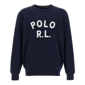 Polo Ralph Lauren Homme, Sweatshirts et sweats &agrave; capuche, Bleu, Taille: L SweaT-shirt en coton l&eacute;g&egrave;rement gratt&eacute;