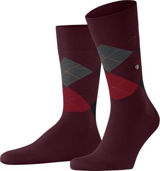 Burlington Herren Socken King M So Baumwolle gemustert 1 Paar, Rot Wine 8010, 40-46