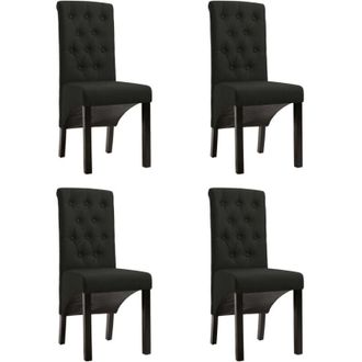 vidaXL Vidaxl - Chaises &agrave; manger lot de 4 noir tissu