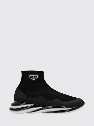 Philipp Plein High-Top Slip-On Sneakers im Socken-Design mit Ledereins&auml;tzen