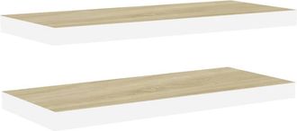 Generic Schwebendes Wandregal, 4 St&uuml;ck, MDF, Hochglanz-Wei&szlig;, Schwebendes Regal, 23/40/50/60/80/90/120 cm, Wandregal f&uuml;r Wohnzimmer/Arbeitszimmer/Bad/K&uuml;che (80