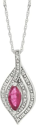 Luxury Bazaar collier en or blanc 14ct serti de rubis et de diamants - Argent