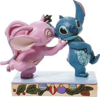 Enesco Disney Traditions Stitch & Angel With Mistletoe Figurine