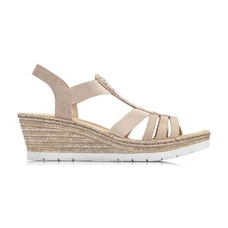 Rieker Femme, Chaussures, Beige, Taille: 38 EU Sandales Plates Beiges pour Femmes
