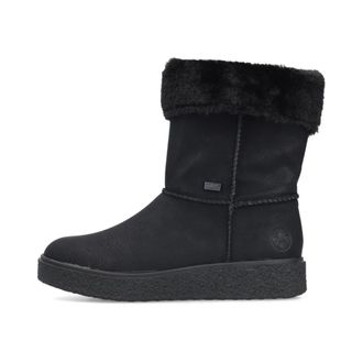 Rieker Nachtschwarze Kurzstiefel mit Fellkragen - - Shoes - Damen - Schwarzk - 37 EU