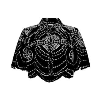 Charo Ruiz Ibiza Emmie Openwork Shirt - - Blouses & Shirts - Damen - Schwarzk - L