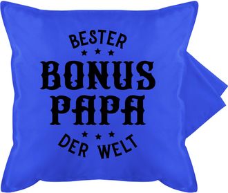 Shirtracer Kissenbezug - zum - Bester Bonus Papa der Welt I Bonuspapa Geschenk Stiefvater Geschenke Vatertag - 50 x 50 cm - Blau - vatertagsgeschenk herrentag da