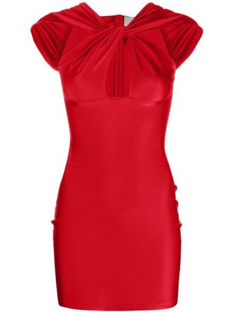 Coperni robe courte &agrave; d&eacute;tail torsad&eacute; - Rouge