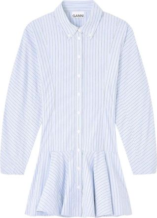 Ganni Femme, Robes, Bleu, Taille: 38 FR Stripe Shirt Dress