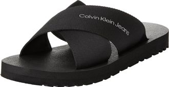 Calvin Klein Jeans Herren Sandalen Cross Slip-On Sommer, Schwarz (Triple Black), 40