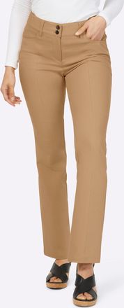 Heine Bootcuthose HEINE, Damen, Gr. 34, Normalgrößen, braun (camel), 48% Baumwolle, 45% Polyester, 7% Elasthan, Miedereinsatz:15% Elasthan, 85% Polyamid, un