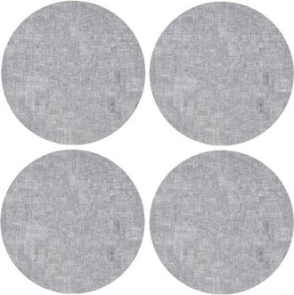 Generic Lot de 4 sets de table ronds en similicuir imperm&eacute;able pour repas (gris) 33 cm