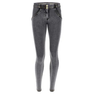 Freddy Jeggings Push Up WR.up Superskinny Jersey-Denim Organic, Jeans Grau-gelbe Nähte, XS