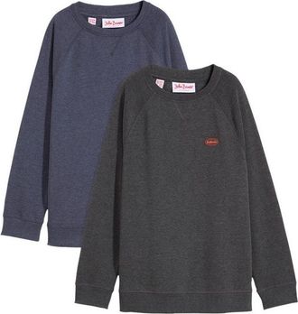 Bonprix Sweatshirt (Packung, 2-tlg., 2) im 2er Pack, meliert, mit Rundhals
