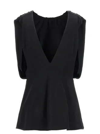 Jil Sander Crinkled Plastron Tank Top - Black