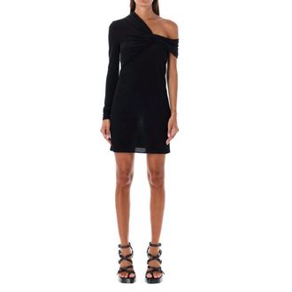 Saint Laurent Womens Black Viscose Casual Dress