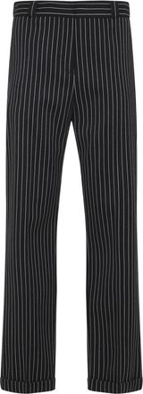 Tom Ford Femme, Pantalons, Noir, Taille: 38 FR Pantalon en laine et coton ray&eacute;