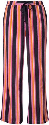 Ulla Popken Schlupfhose Hose Rose Streifen weites Bein Seersucker