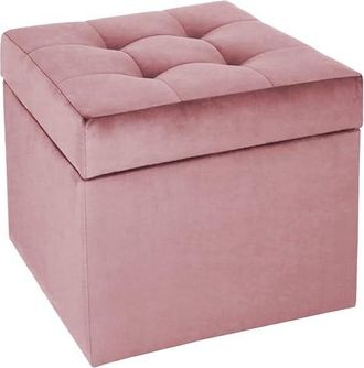 MG Design Pouf Coffre 45 × 45 cm Rose - Rangement 50 L, Charge 300 kg, Surface Durable et Form-Stable, Entretien Facile - pour Salon, Chambre, entrée
