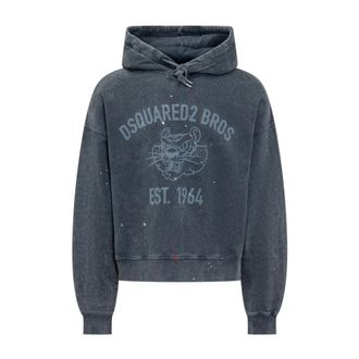 Dsquared2 Blauer Hoodie mit Vintage-Waschung - - Sweatshirts & Hoodies - Herren - Blau - S