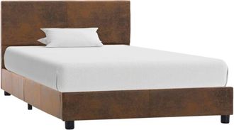 vidaXL Cadre de lit sans matelas marron similicuir daim 100x200 cm Vidaxl