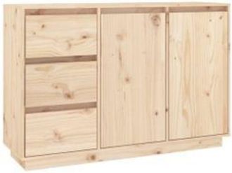 Les Tendances Petit buffet 2 portes 3 tiroirs en bois massif de pin Romane - Style classique et fonctionnel-Naturel