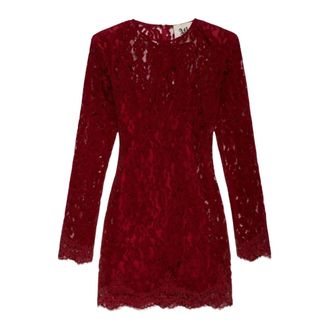 Aniye By Mini robe en dentelle &agrave; manches longues avec jupon amovible - Femme - Robes - Rouge - Taille: 38 FR