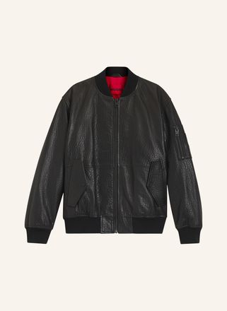 HUGO BOSS Hugo Lederjacke Lude Regular Fit schwarz