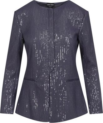 Giorgio Armani Femme, Vestes, Violet, Taille: 38 FR Veste en polyester