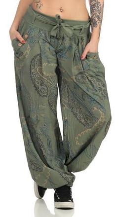 Malito more than fashion Malito Femme Pantalon Motifs Harems Bloomers Baggy 3485 (Olive)