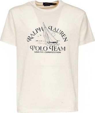 Polo Ralph Lauren Homme, Tops, Blanc, Taille: L Classic-Fit Crewneck T-Shirt
