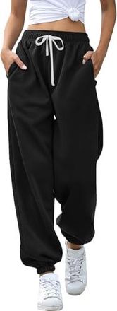 Generic Shffuw Pantalon Femme de Jogging, Large Jogging Pantalons, Coton Confortable Casual Ample Sport Baggy Femme, Running Fitness Training &Eacute;lastique Taille