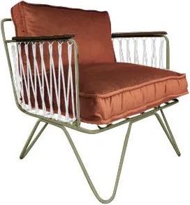 Honor&eacute; Fauteuil Croisette fer brun epoxy, velours Honor&eacute;