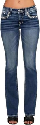 Miss Me Femme, Jeans, Bleu, Taille: W25 Jeans Ornementés