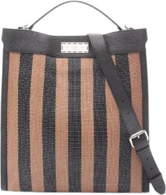 Fendi unisex, Pre-owned, Multicolore, Taille: ONE Size Sac cabas Peekaboo X-Lite Fit en cuir et raphia Pre-owned
