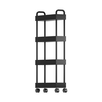 Generic Rollbarer Schlanker Aufbewahrungswagen, Badezimmer-Organizer-Wagen Aus Kohlenstoffstahl, L&uuml;cken-Aufbewahrungsregal Mit R&auml;dern, for Schmale Orte Im Bad