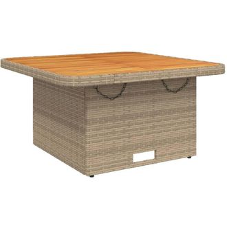 vidaXL Vidaxl - Table de jardin beige 80x80x71 cm r&eacute;sine tress&eacute;e et bois acacia