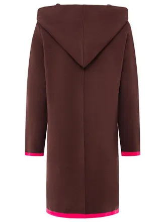 Zwillingsherz Cardigan Mona Kapuze, Taschen, Kontrast-Kanten, Langarm, ohne Verschluss