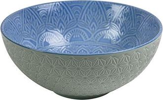 Villa D'Este Home Tivoli 5903243 Baku Salatsch&uuml;ssel 25 cm grau-blau, Porzellan