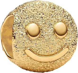 Pandora Moments Strukturiertes Gl&uuml;ckliches Gesicht Mini-Charm mit 14k vergoldete Metalllegierung, Kompatibel Moments, 764526C00