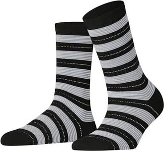 Falke Stripe Uniform W So coton fantaisie 1 paire, Chaussettes Femme, Noir Black 3000, 35-38