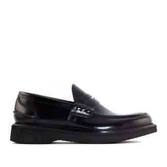 Green George Schwarze Lederloafer mit Pennybar - - Shoes - Herren - Schwarzk - 43 EU